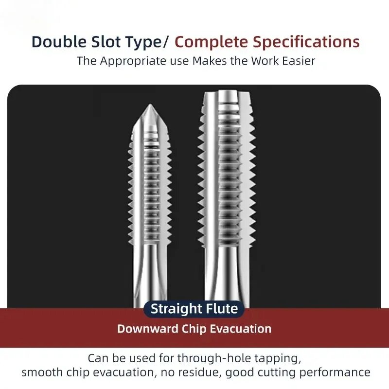 LOCO Машинный метчик для резьбы M2-M16 100 мм M3x100(5pcs), Spiral Point