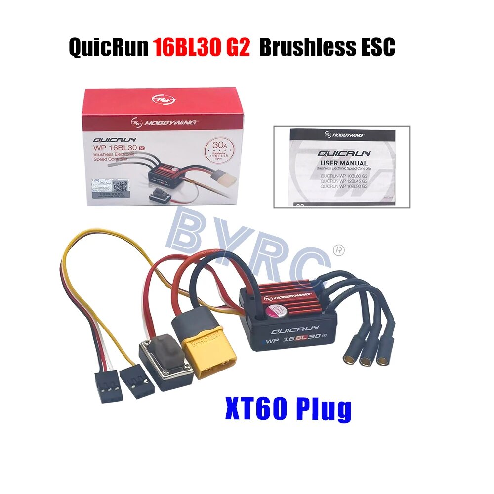 Hobbywing QuicRun 16BL30 G2 ESC XT60 Plug