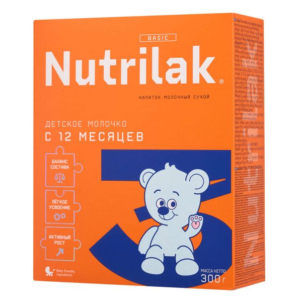 Напиток сухой молочный детское молочко для детей с 12 мес. Basic 3 Nutrilak/Нутрилак пак. 300г