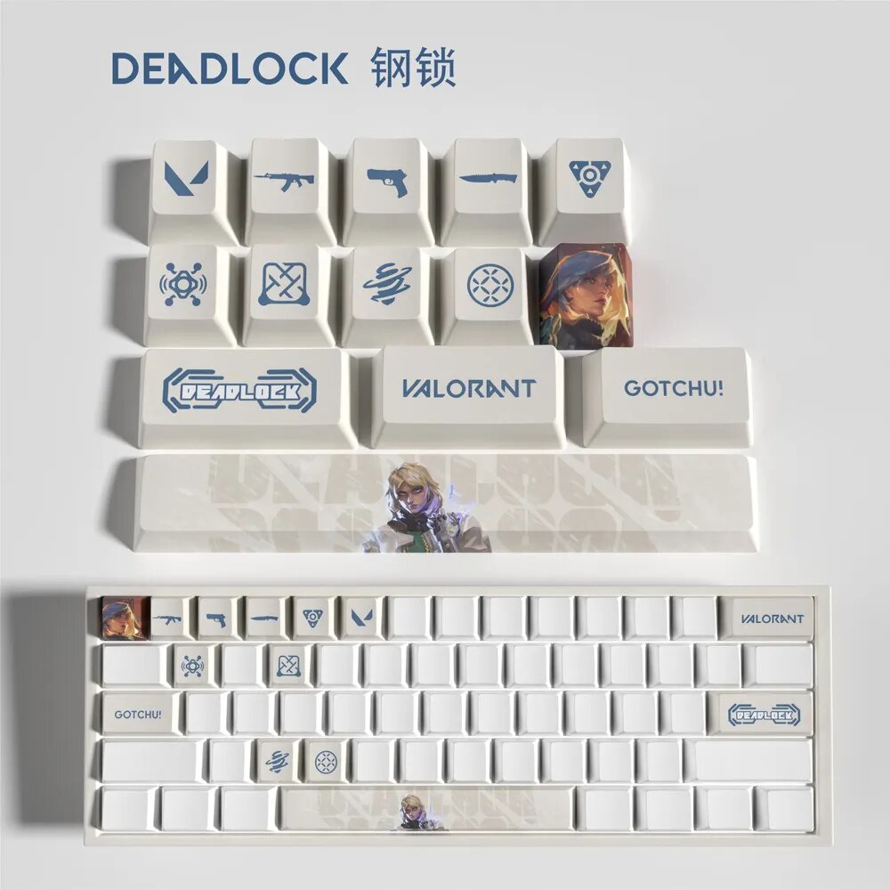 Комплект кейкапов для темы Valorant / PBT Keycaps 14 Клавиш / Кейкапы для механической клавиатуры