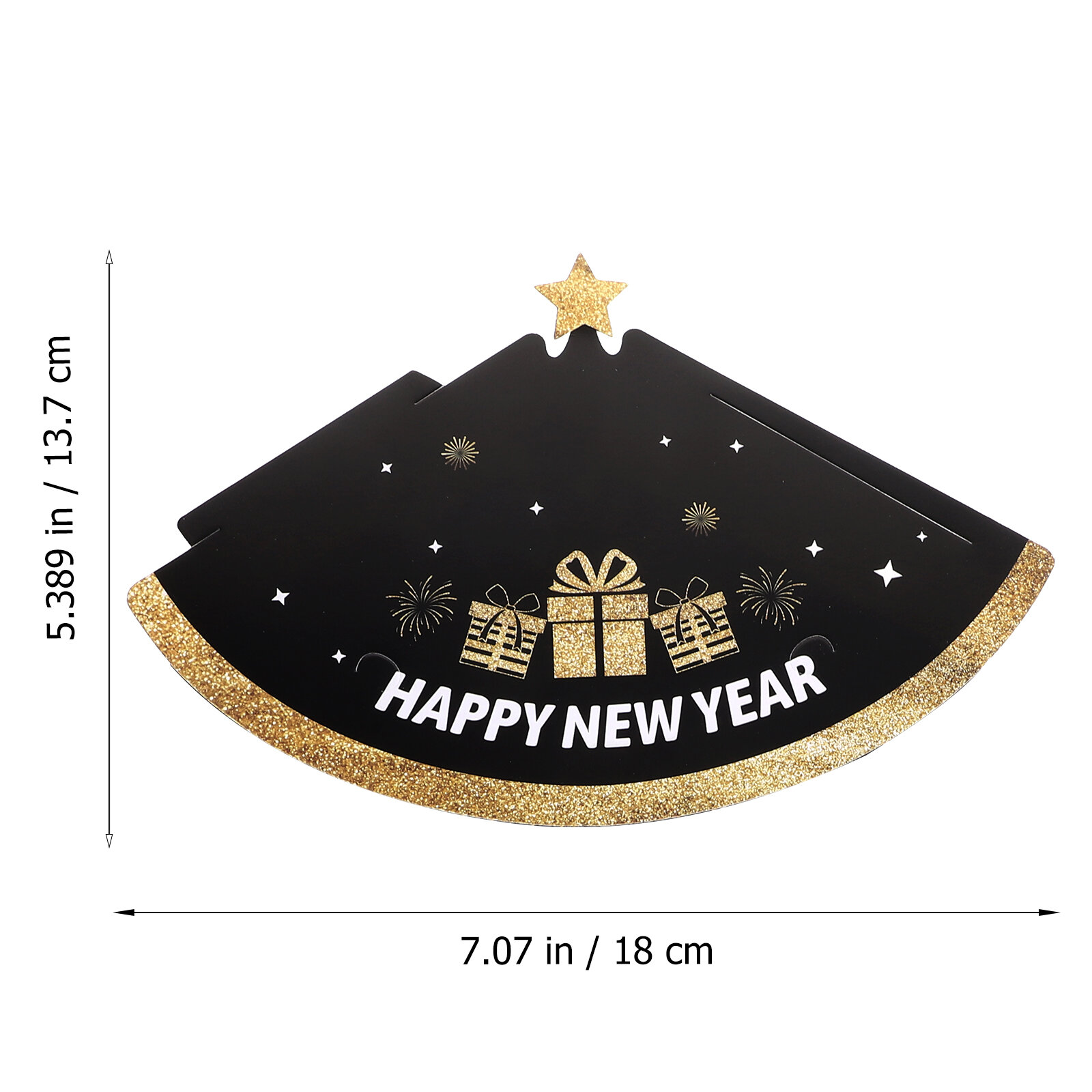 12 Шт Новогодние Шапки Конусообразные 2024 Шляпы Для Вечеринки 18X13.7Cm