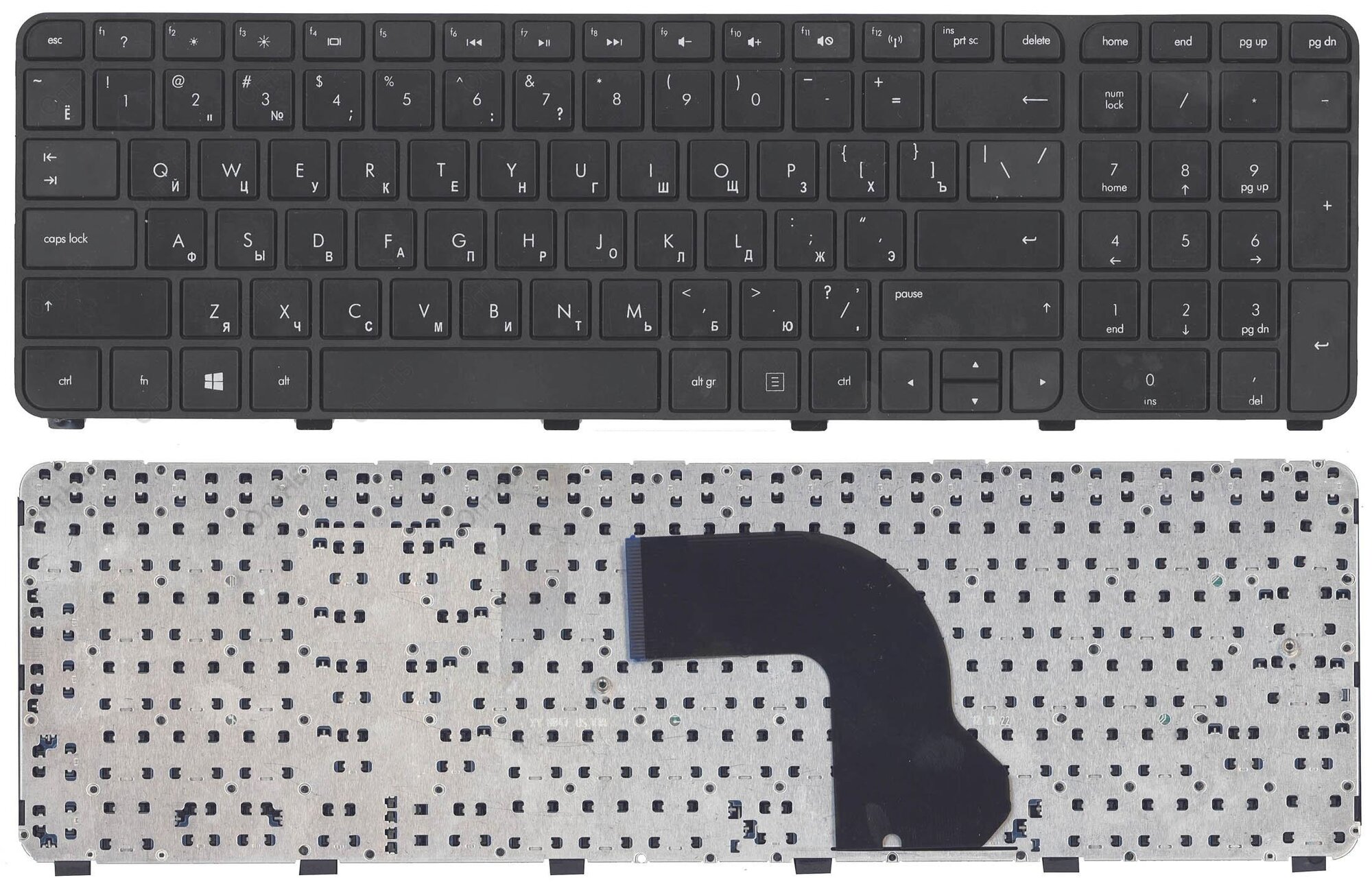 Клавиатура для ноутбука HP Pavilion DV7-7000 черная, с рамкой