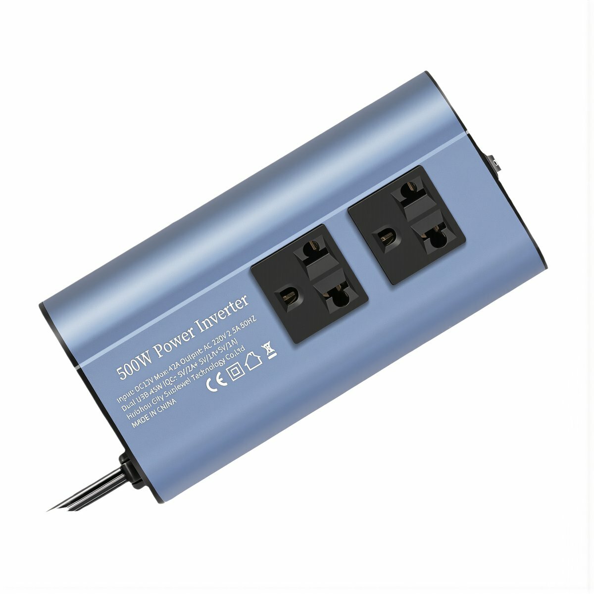 Преобразователь напряжения автомобильный 500Вт 12В на 220В с USB портами 2 евро розетки для кемпинга и путешествий в машине, 12V 300/500Вт с USB, евро розетка, 220В