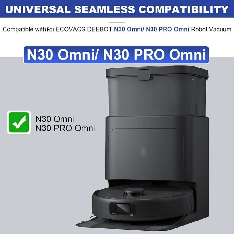 Комплект для "Ecovacs Deebot N30 OMNI / N30 Pro OMNI": 21 шт. ролик, боковая щётка, фильтр, салфетки для мытья, мешки для пыли