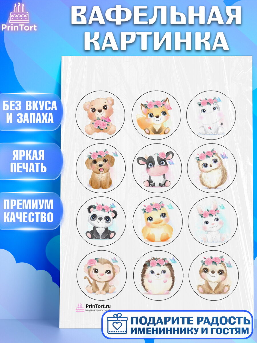 Вафельная картинка для торта Малышам. Украшения для торта мальчику на День Рождения. Декор для выпечки PrinTort