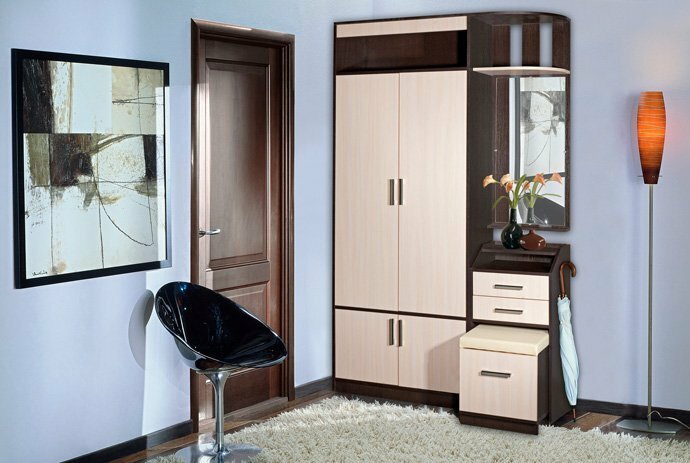 Прихожая Натали-3 Дуб Молочный для одежды 125*220*42