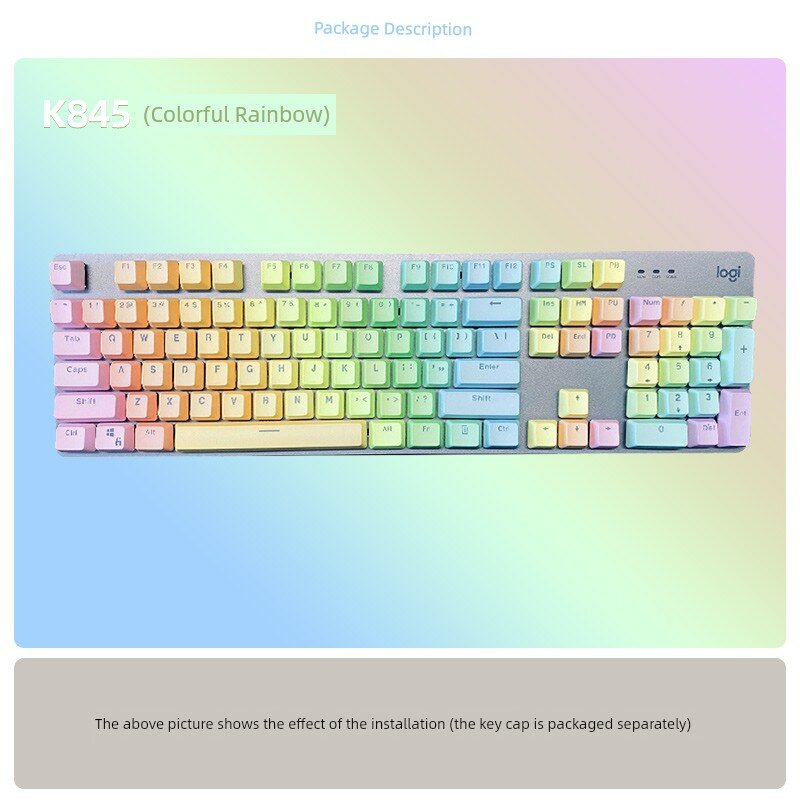 Набор клавишей для клавиатуры Logitech K845, набор радужных цветов для 87/104-клавишной раскладки, яркий заменяемый