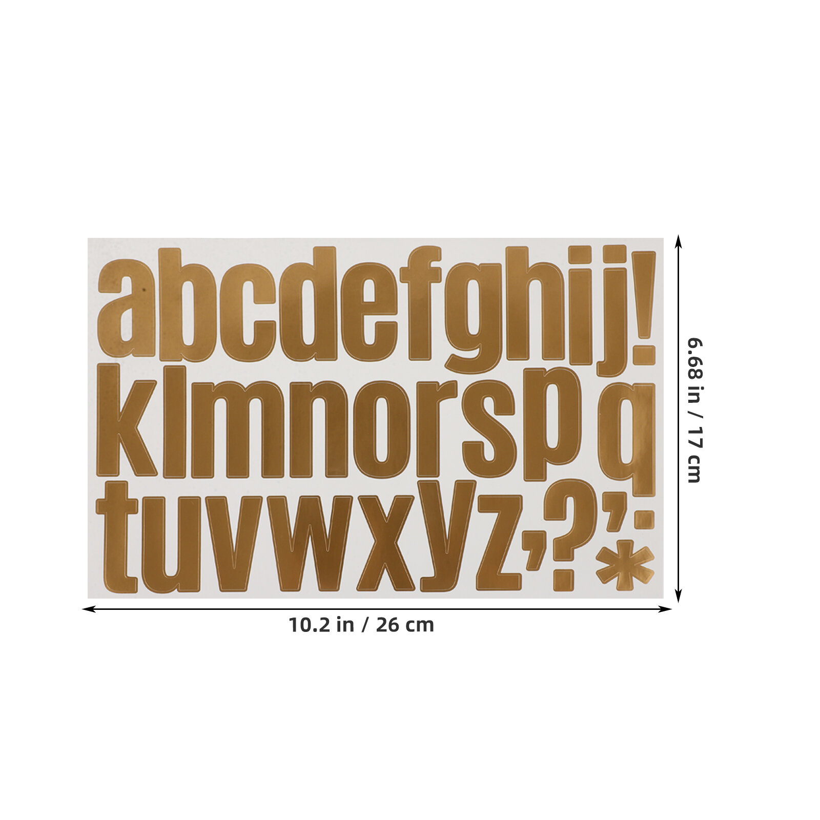 Наклейки Виниловые Буквы И Цифры 4 Набора Размер 26.00X17.00X0.10Cm Золотой Отверстие Для Крепления Смooth Поверхности