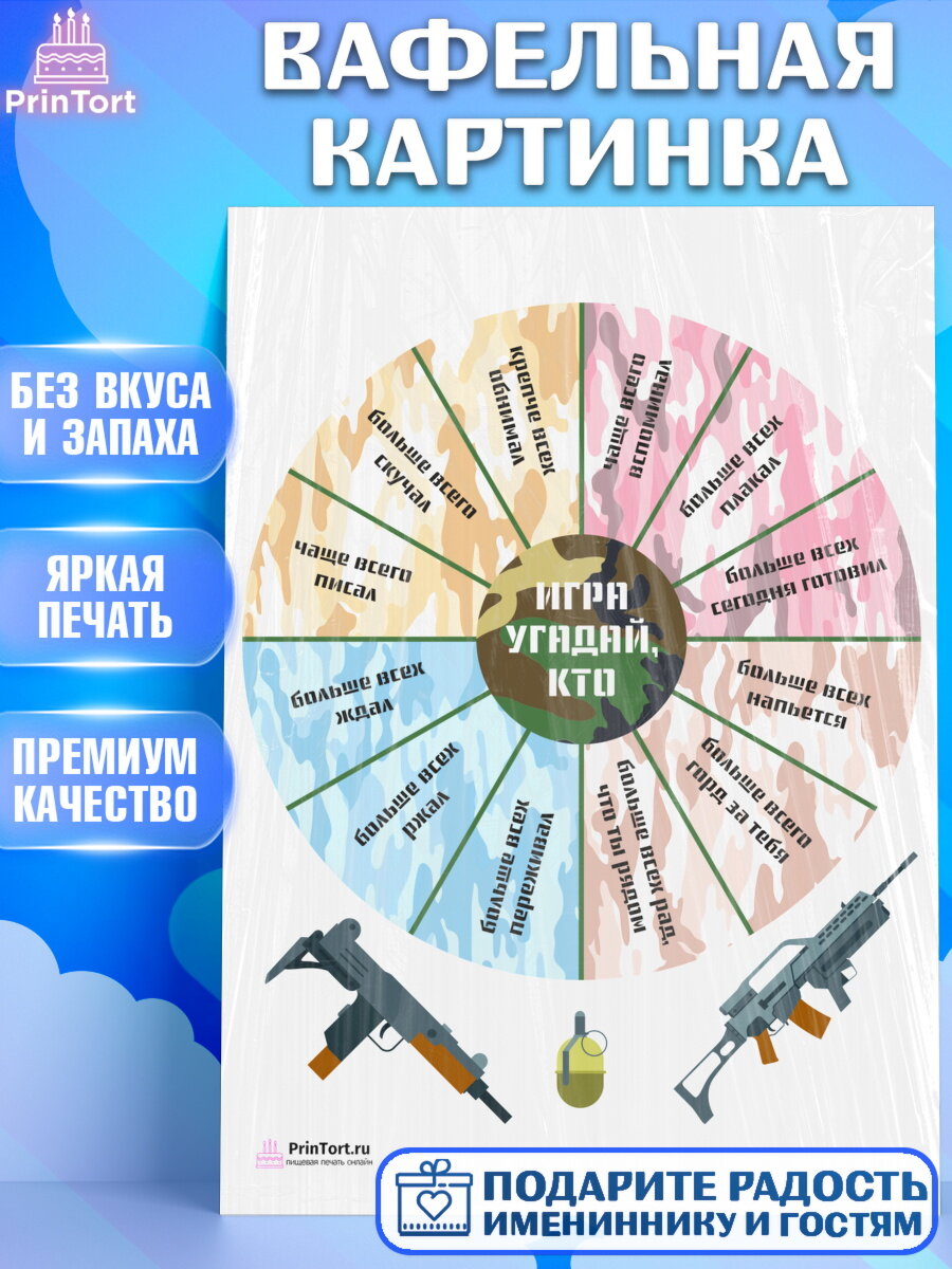 Вафельная картинка для торта Дембель. Украшения для торта мужчине на Демобилизация. Декор для выпечки PrinTort