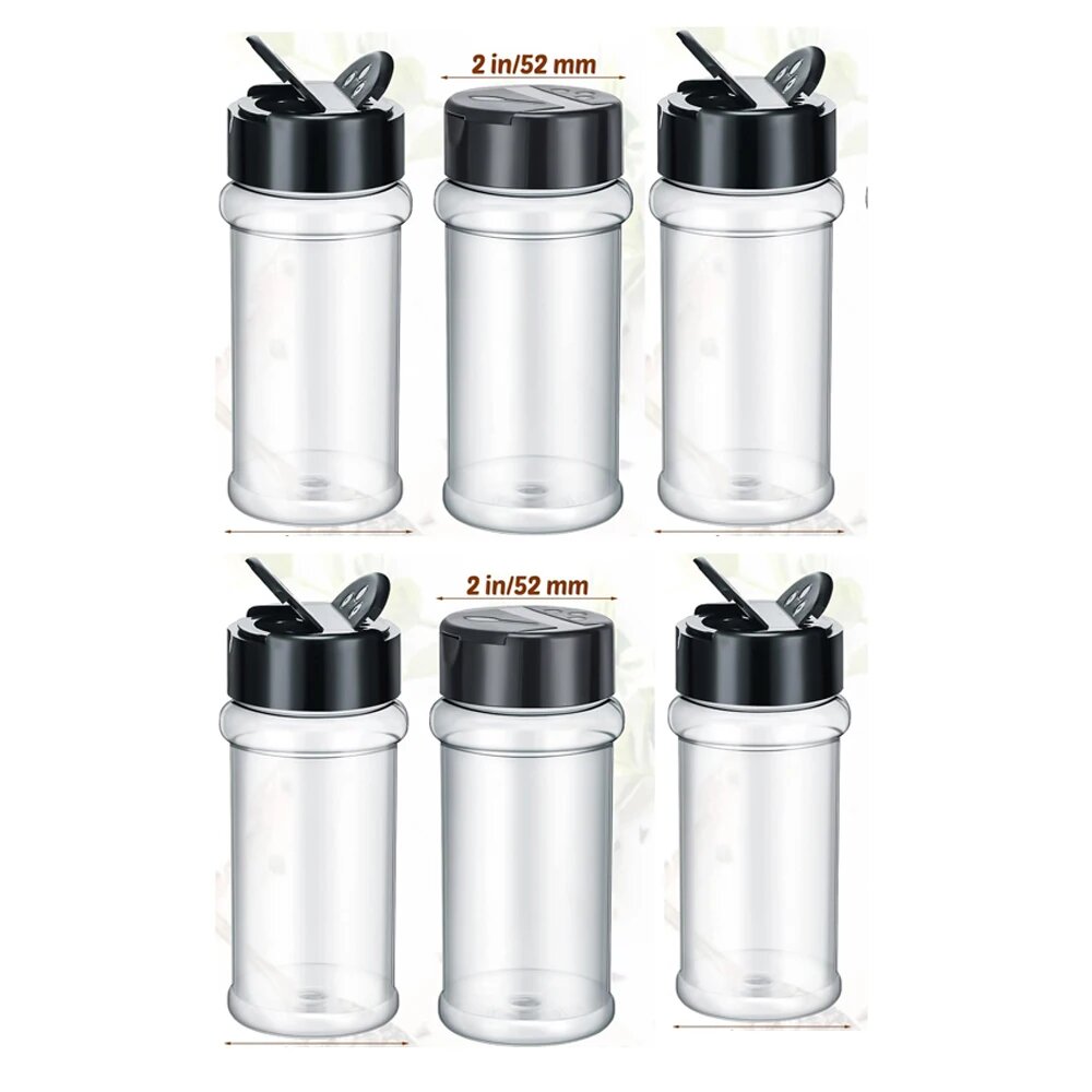 Прозрачные пластиковые банки для специй 170 мл 6pcs