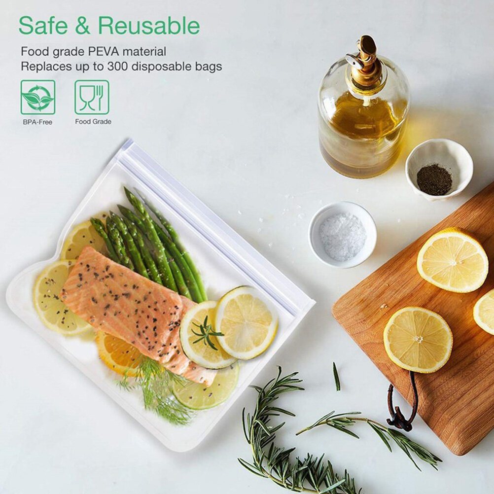 Пакеты Для Хранения Продуктов 8 Шт Прозрачные Вакуумные ПакетыPEVA С Аirtight Запайкой 21.5x18.5x0.1 Cm