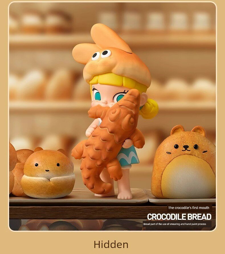 POPMART MOLLY Bread Head Blind Box, Настольная Фигурка, Подарок. Crocodile Bites First. Неразорванная Коробка, Открытая