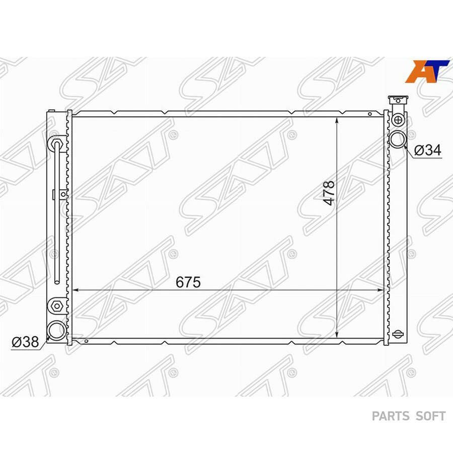 Радиатор Toyota Alphard (H10) 02-08 от официального дистрибьютора, SAT, артикул TY0030MNH10