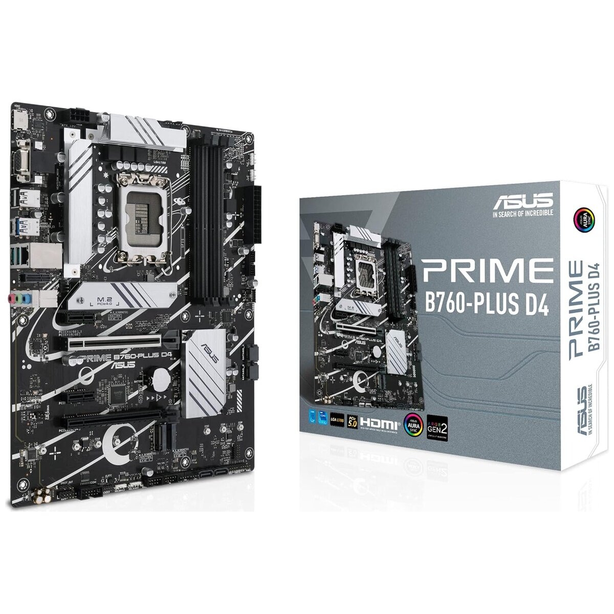 Материнская плата ASUS PRIME B760-PLUS D4 LGA1700 ATX 4xDDR4 2xPCIEx16 2xPCIEx1 3xM.2 USB-C DP HDMI VGA уц-2 2.5GLAN (90MB1CW0-M1EAY0)