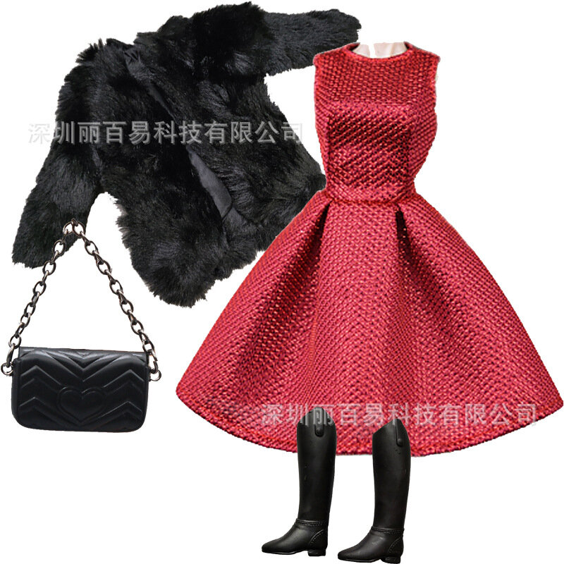 Модный комплект одежды и сумки для кукол BJD 30 см, наряд для кукол Барби #038A52701