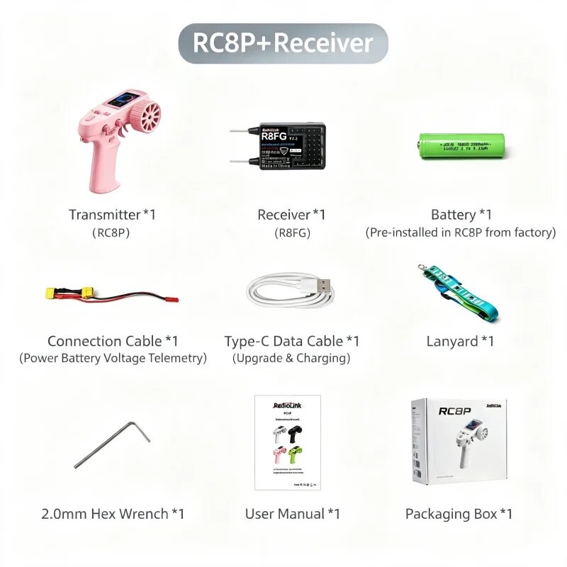 Radiolink RC8P розовый 8-канальный пульт