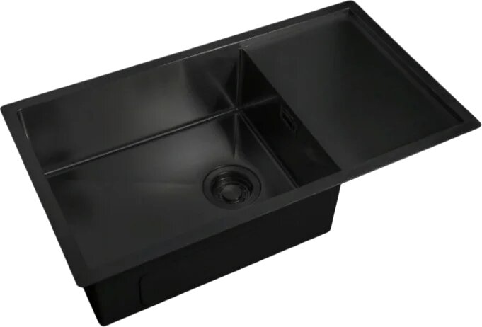 Мойка кухонная Zorg Light ZL R 780440 GRAFIT металлическая, 78x44, прямоугольная, мойка для кухни, с крылом, врезная, черная, серая