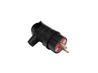 Вилка каучуковая Volsten S2-PZ Black угловая с заземлением, 16 А, IP44