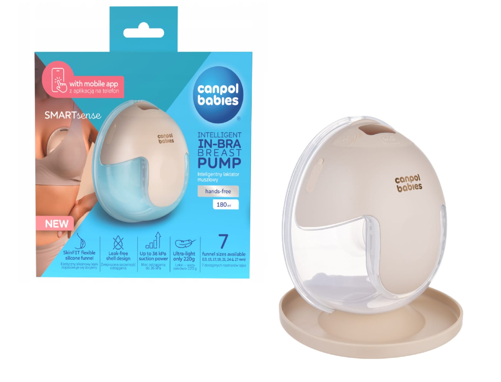 Молокоотсос Canpol babies SmartSense, бежевый