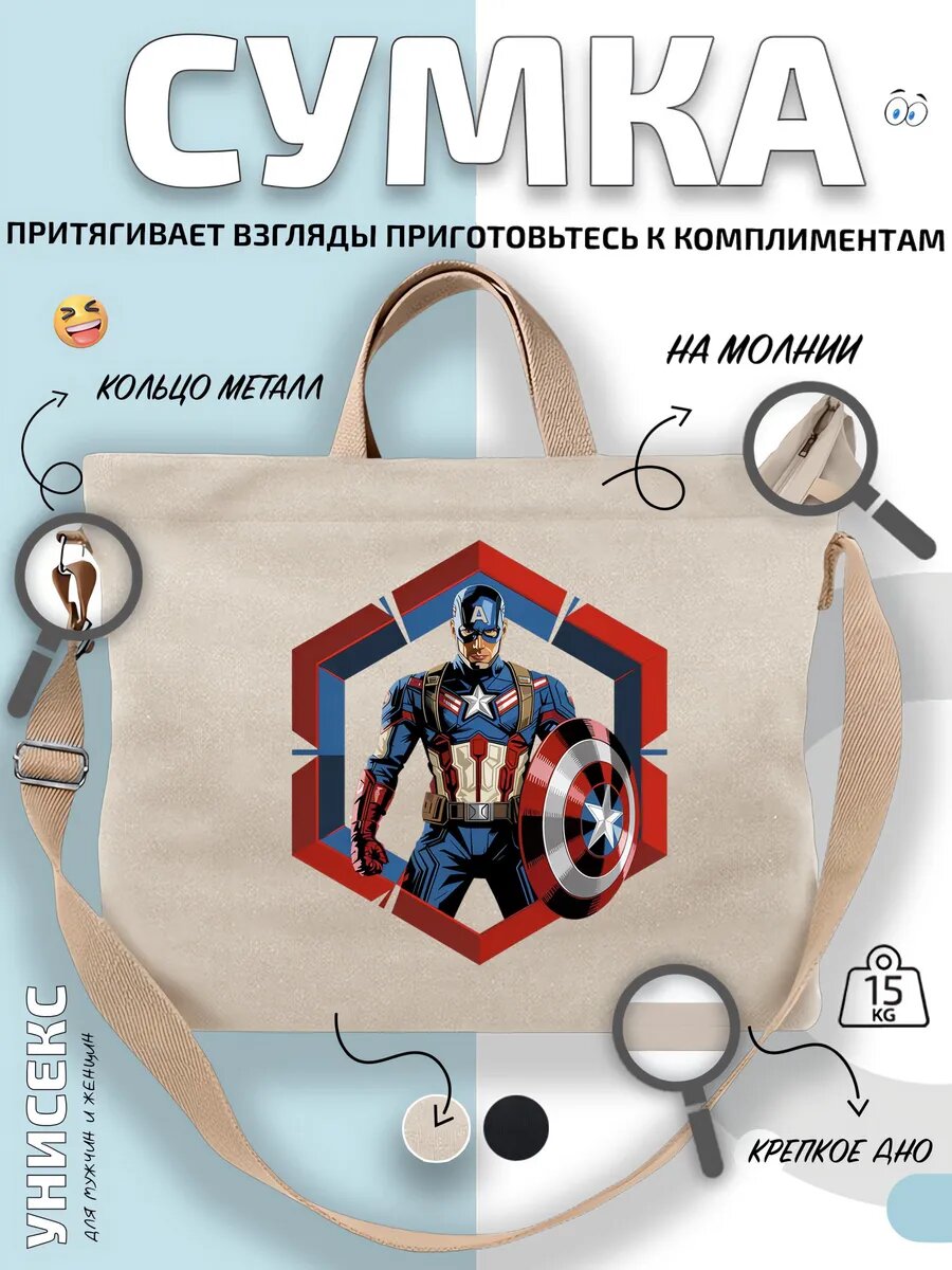 Сумка шоппер  Капитан Америка Marvel Защитник