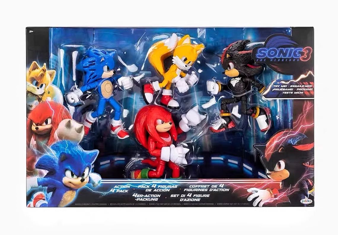 Эксклюзивный набор Соник в кино 3 Tails, Sonic, Knuckles, and Shadow интерактивный Sonic 3 movie