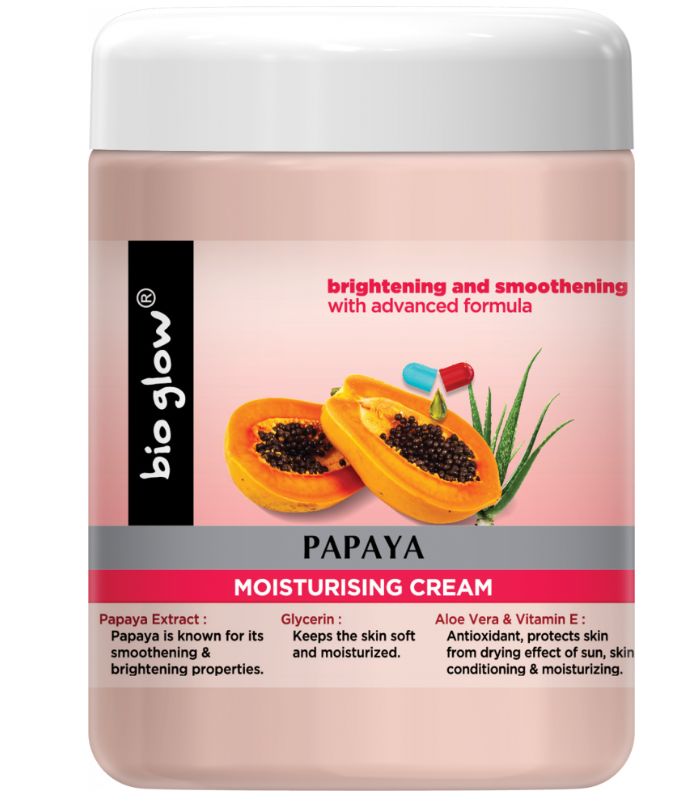 Bio Glow Увлажняющий крем для тела" Papaya" с папайей, алое вера и витамином Е, 500 мл