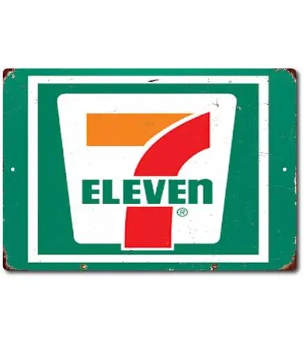 Металлическая табличка "7 Seven 11 ELEVEN" для мужского кабинета