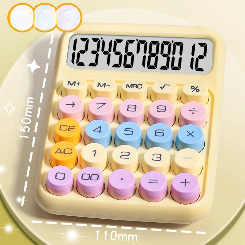 Дофамина Механический Калькулятор 12 Цифр Желтый, Yellow