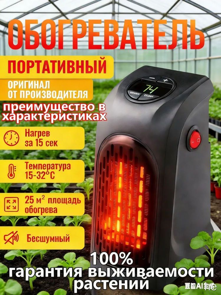 Обогреватель теплицы, которым можно управлять дистанционно для контроля времени и температуры, сохранения рассады и тепла