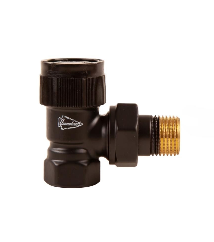 Клапан термостатический для радиатора угловой 1/2 Arrowhead Black 212122B
