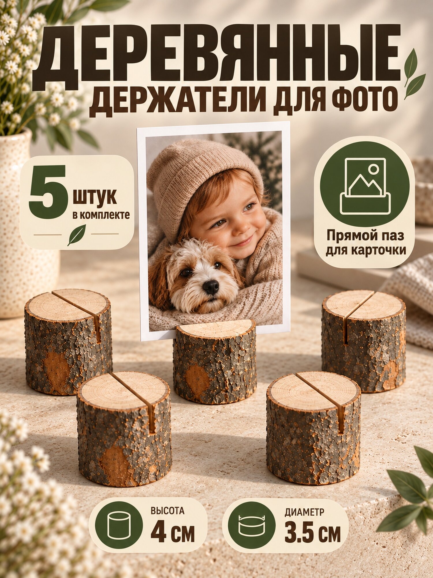 Держатель для для фото, заметок и визиток 5шт
