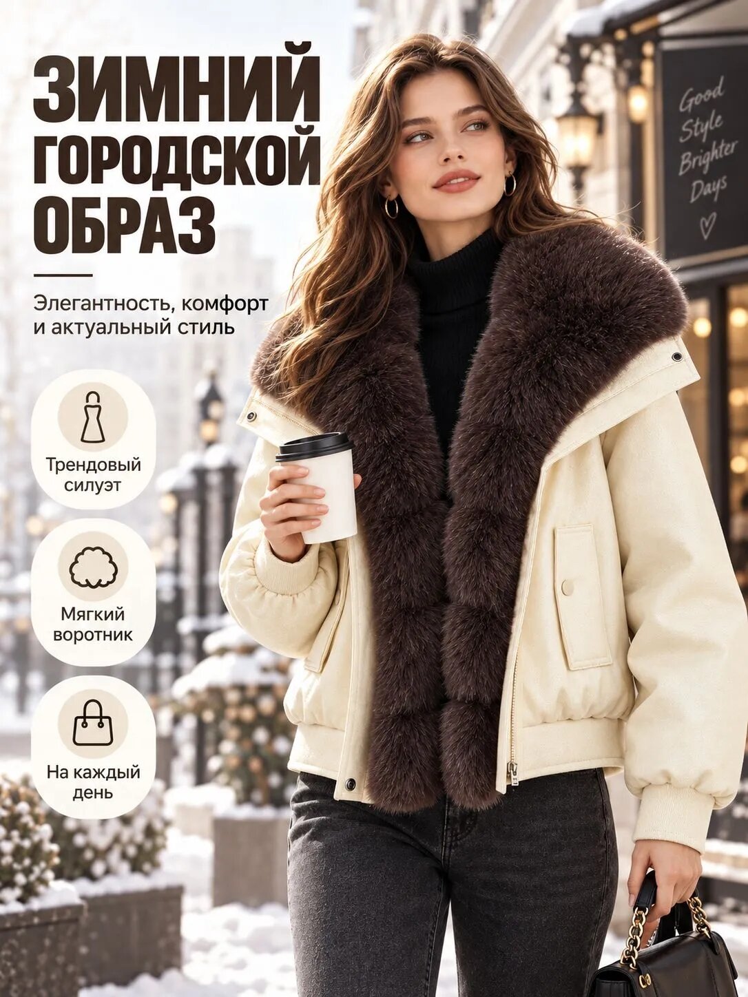 Куртка , размер 48, off white — фото 1