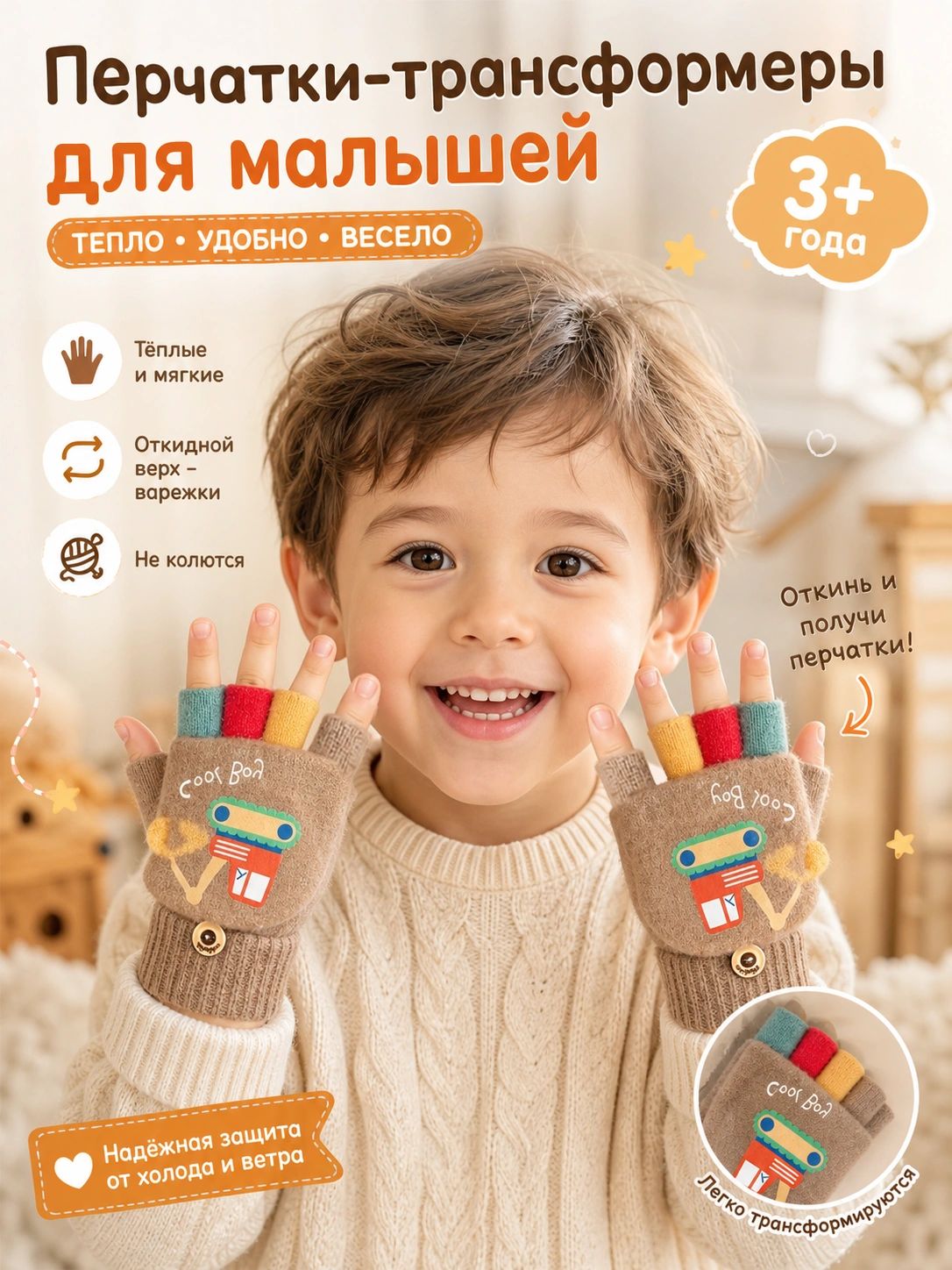Варежки для мальчиков