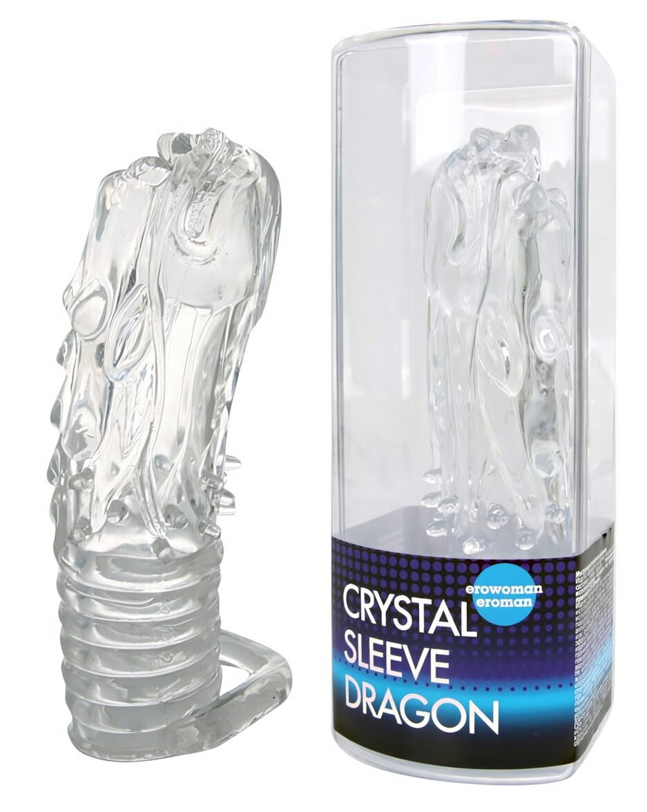 Насадка на пенис "Crystal sleeve dragon" 13,5см, диаметр 2,7см, силиконовая