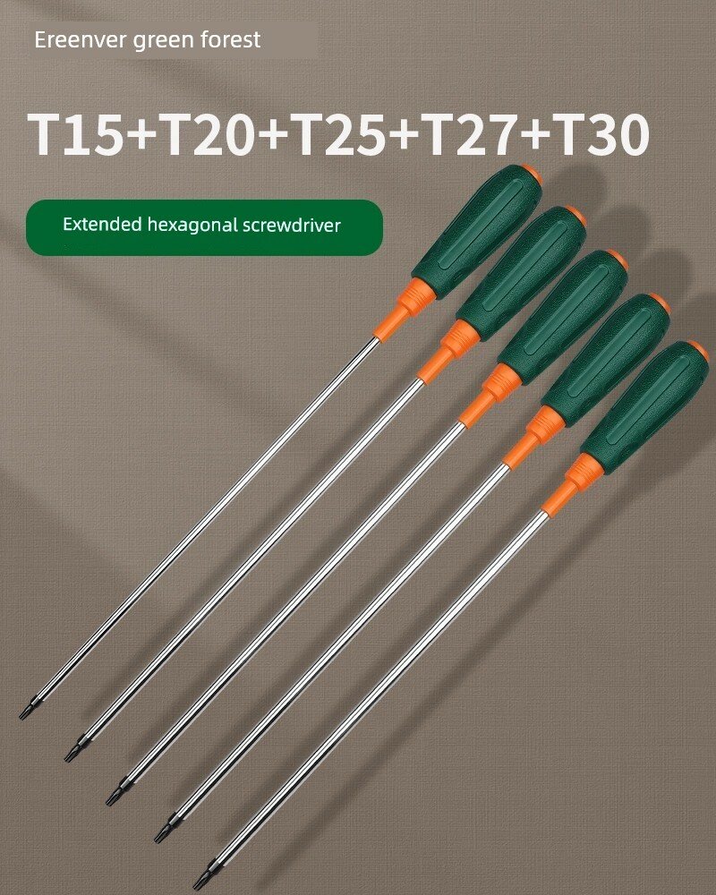 Набор бит Torx с 6 штуками, включая T15/T20/T25/T30, все с рукоятками 435 мм для автомобильного использования