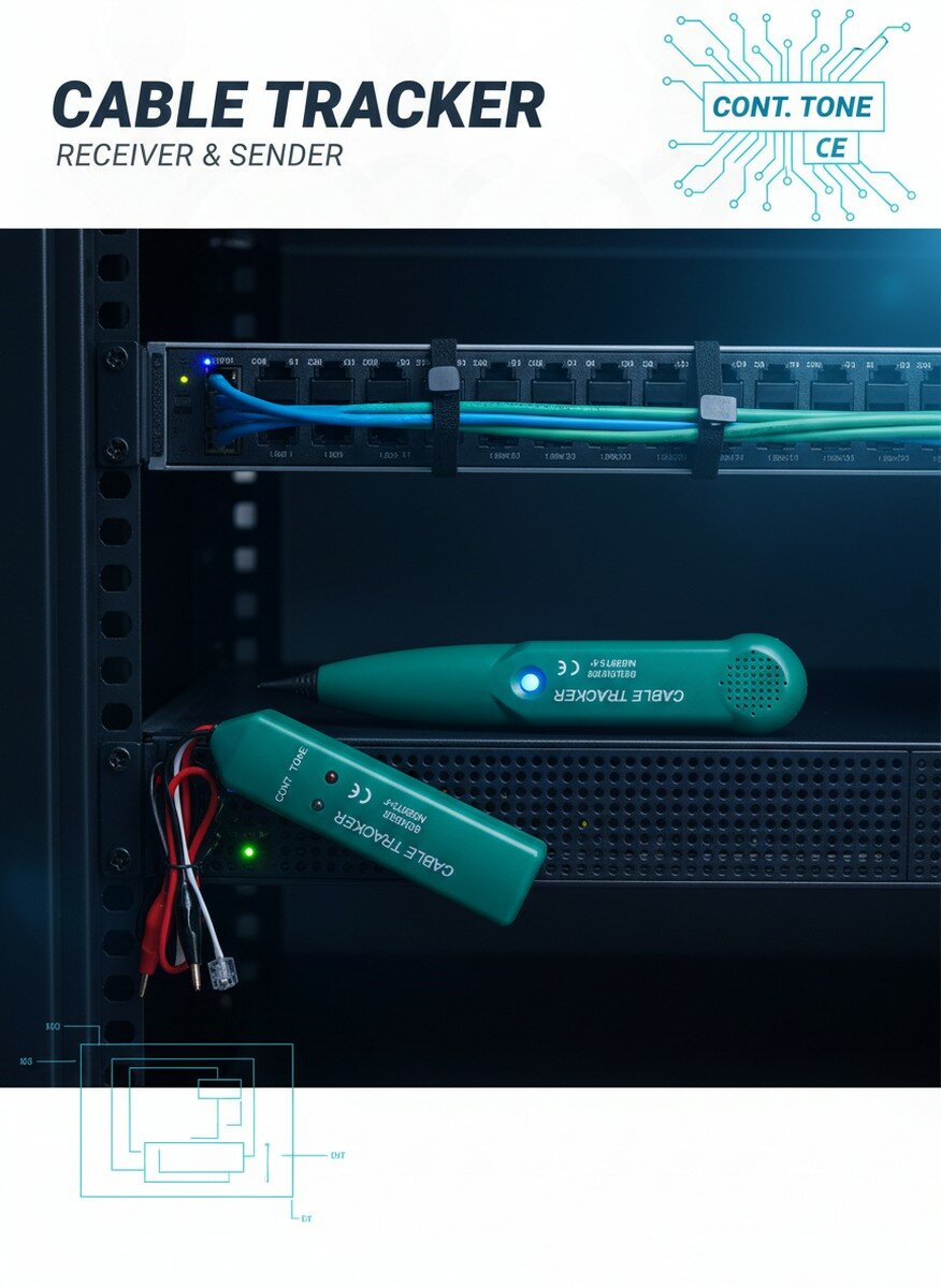 Тестер кабеля локальной сети MS6812 зеленый, Трекер телефонного провода, Набор из 2 устройств