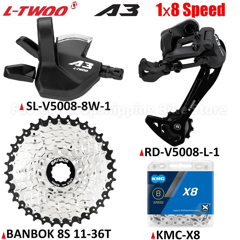 LTWOO A3 1x8 MTB Переключатель задний, кассета 11-36T, черный