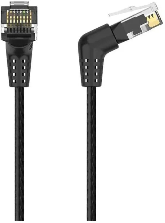 Кабель VENTION IBOBN, RJ-45 (m) (угловой) - RJ-45 (m) (угловой), 15м, черный