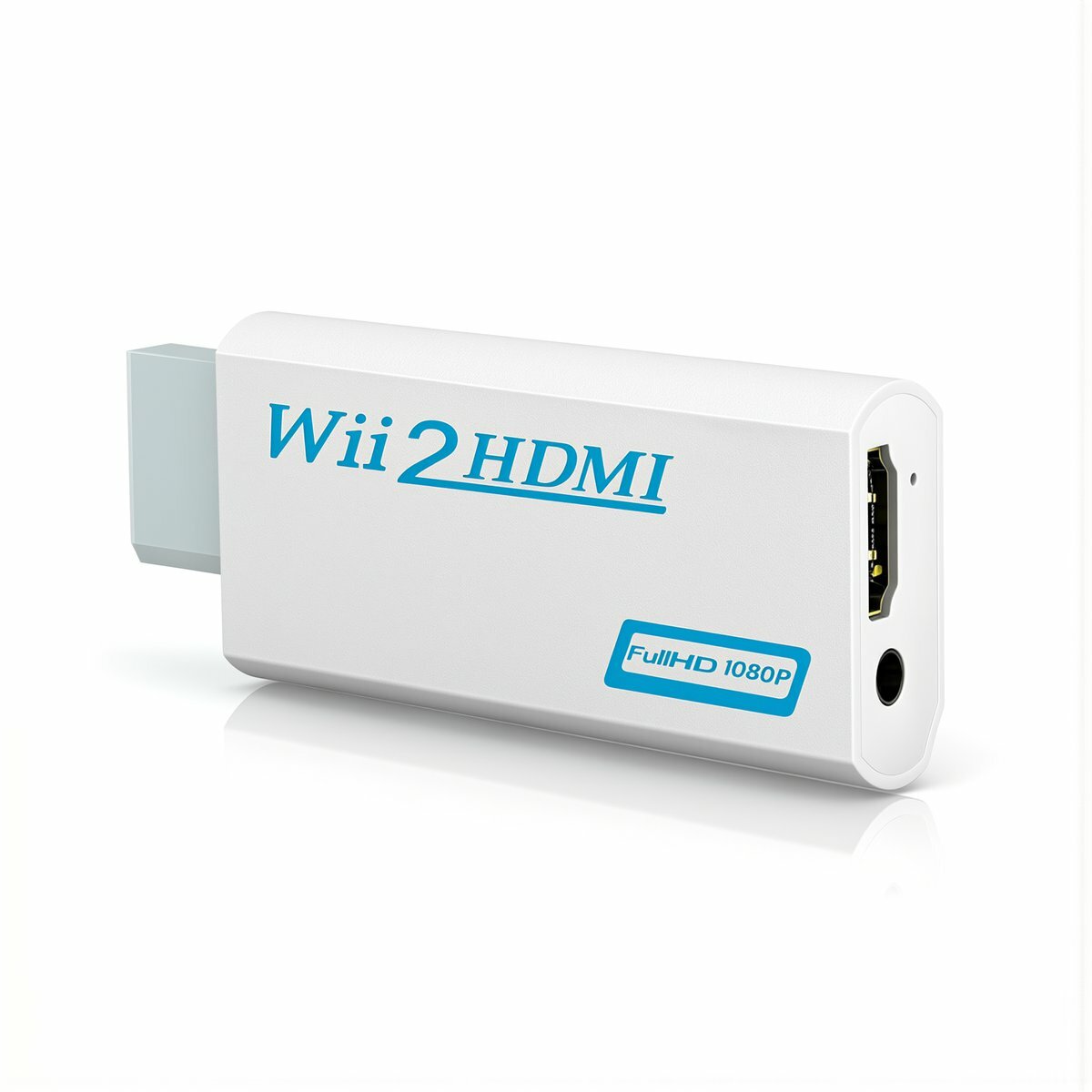 Адаптер Wii 2 HDMI с выводом видео 1080P подходит для любых сценариев использования отдельный разъём для звука белый цвет
