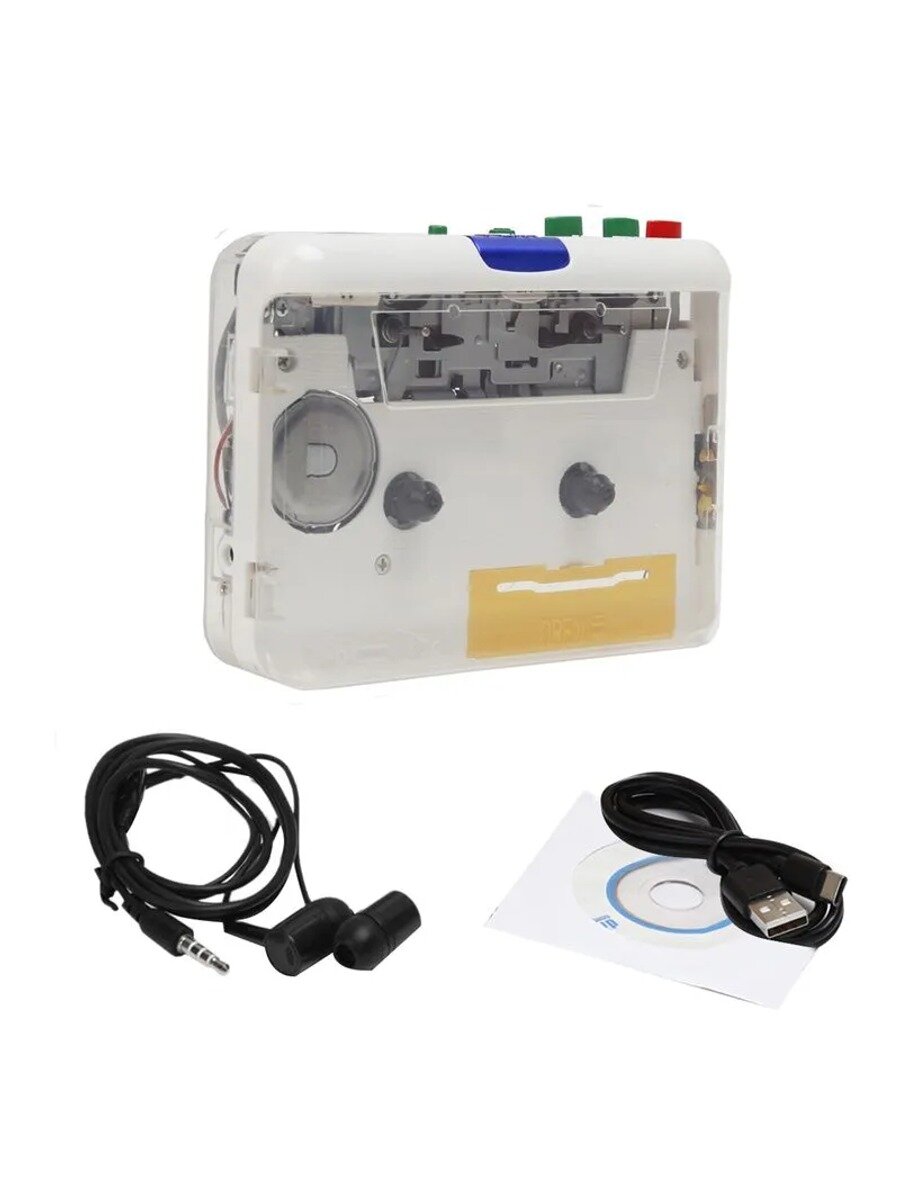 Кассетный плеер Уокман MP3/CD Аудио Автоматический реверс USB-плеер MP3-конвертер Встроенный микрофон