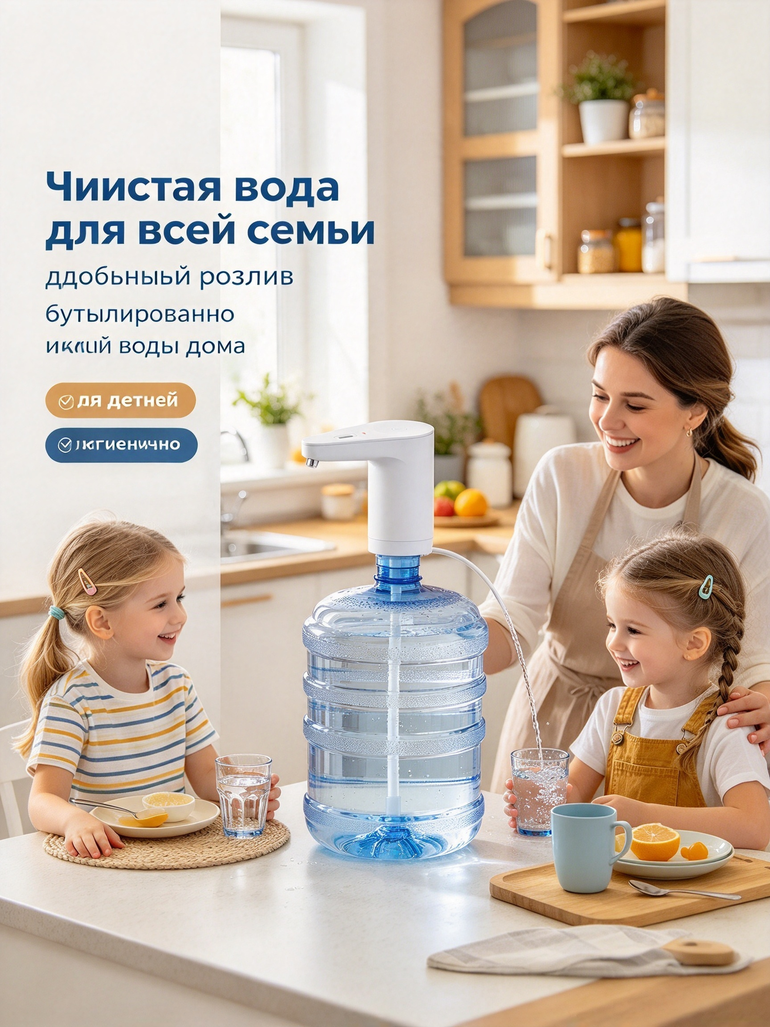 Электрический насос для бутылированной воды, перезаряжаемый, автоматическая подача воды для дома
