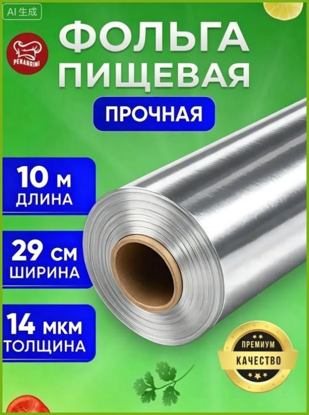 Фольга пищевая 50 м х 29 см, 14 мкм, 1 шт