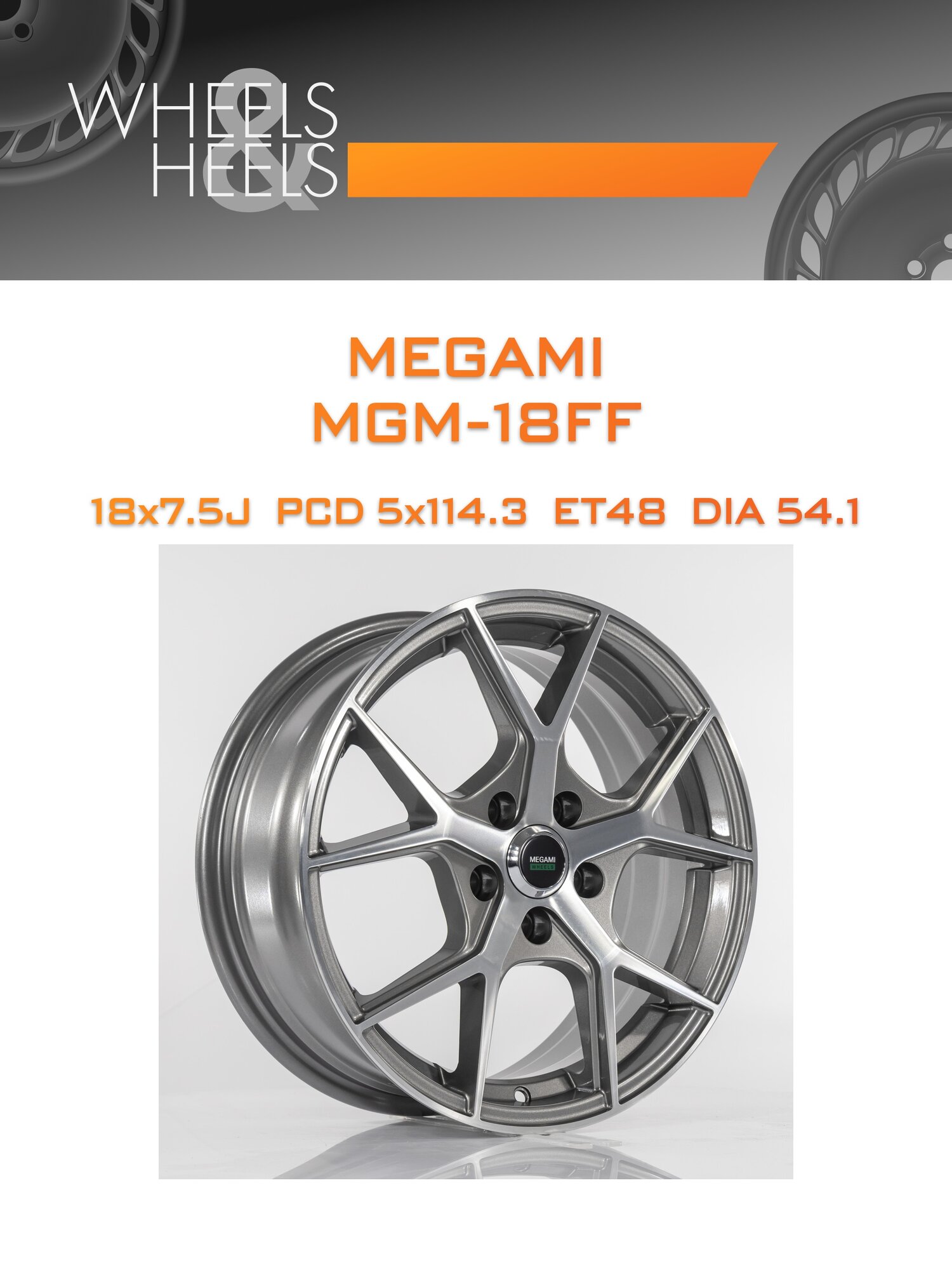 Диск автомобильный литой Megami MGM-18FF 18x7.5 5x114.3 et48 dia54.1 gmf