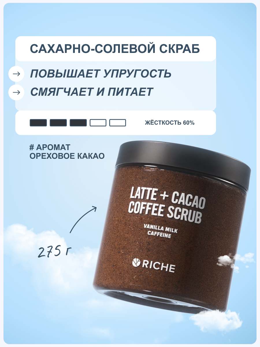 RICHE Скраб для тела антицеллюлитный сахарно - солевой, кофейный