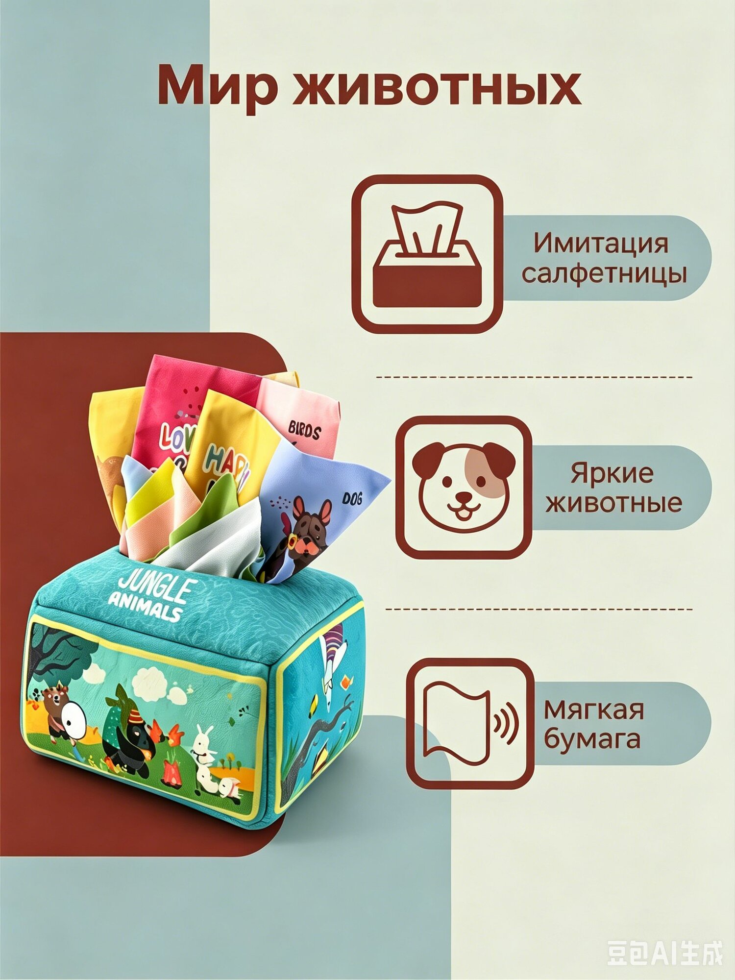 Игрушка коробка салфеток для малышей