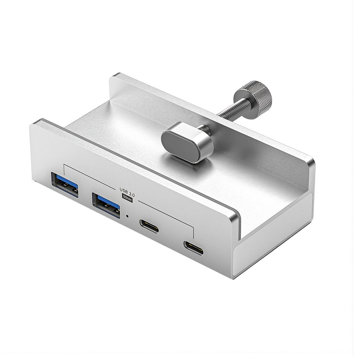 USB 3.0 алюминиевый концентратор с регулируемым зажимом 4 порта высокоскоростной крепление на монитор, USB3.0*2 + TypeC*2, зажимной тип