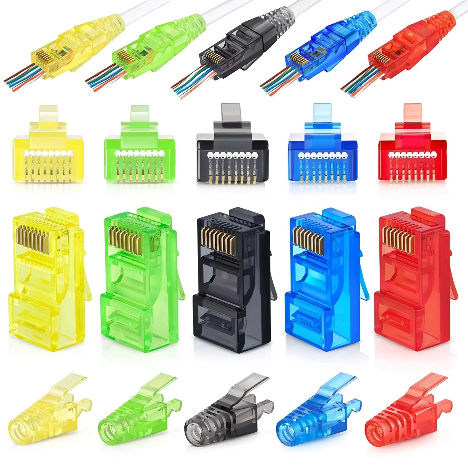 ZoeRax RJ45 разъемы Cat6, Mix Colors