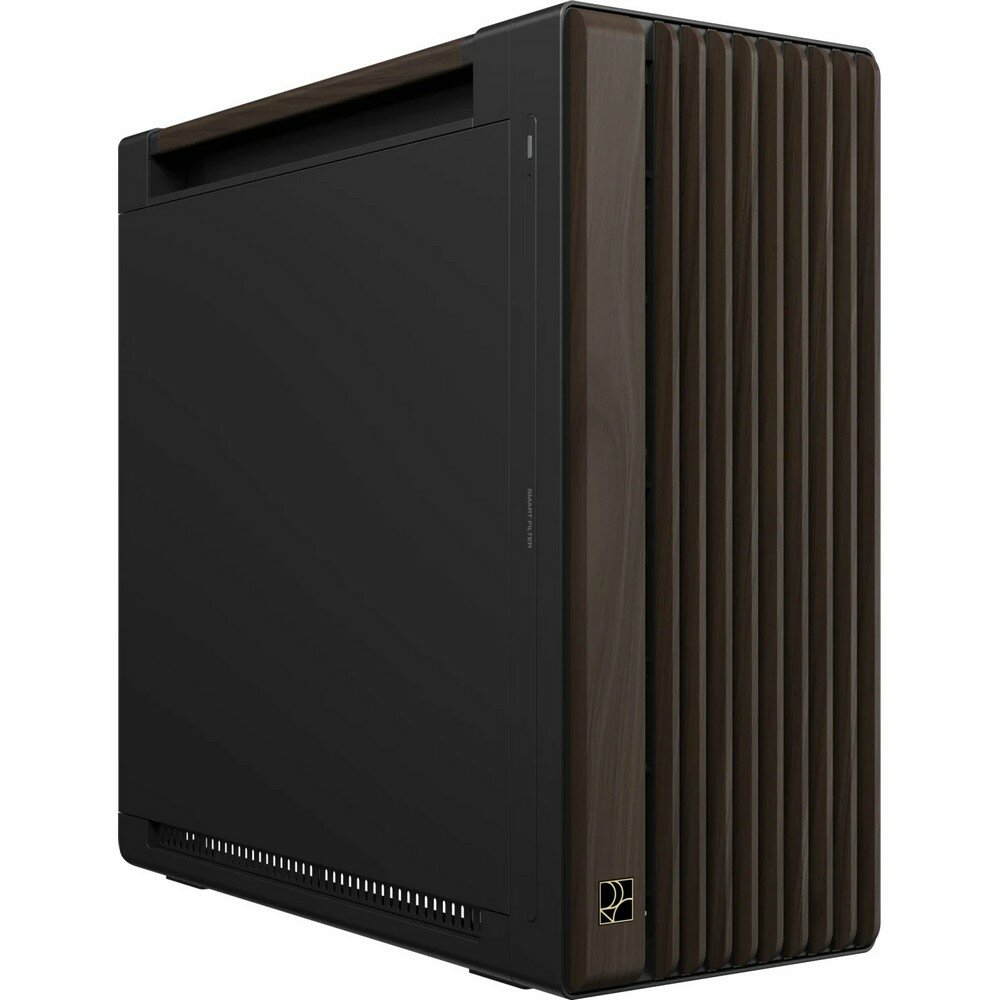 Корпус для ПК ASUS PA602 Wood Edition Modern Black Metal Panel, Middle Tower, E-ATX, Черный (90DC00J0-B09040)