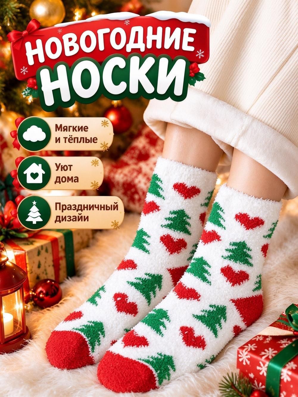 Носки , размер 35-42, коричневый