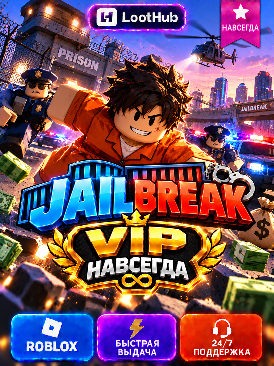 Roblox Jailbreak Джейлбрейк геймпасс VIP навсегда код активации Роблокс